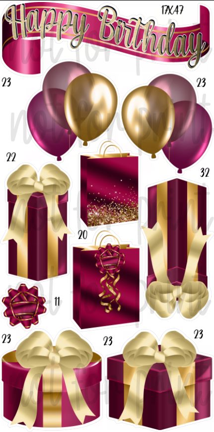 HBD Gift Packs- Maroon & Gold — Yard Card Depot LLC