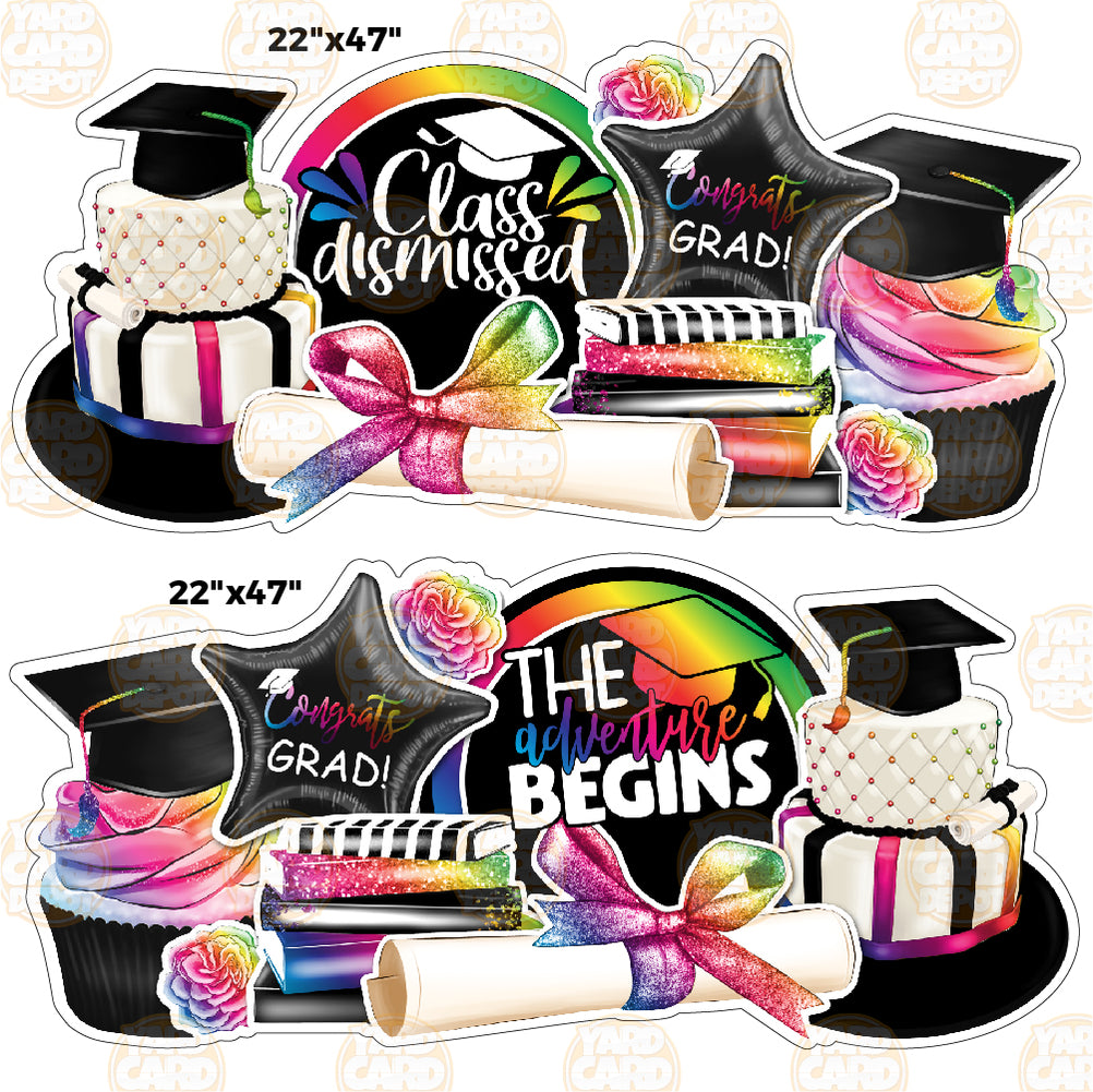 HALF SHEET Graduation Cake EZ Panel- Choose a Color — Yard Card Depot LLC