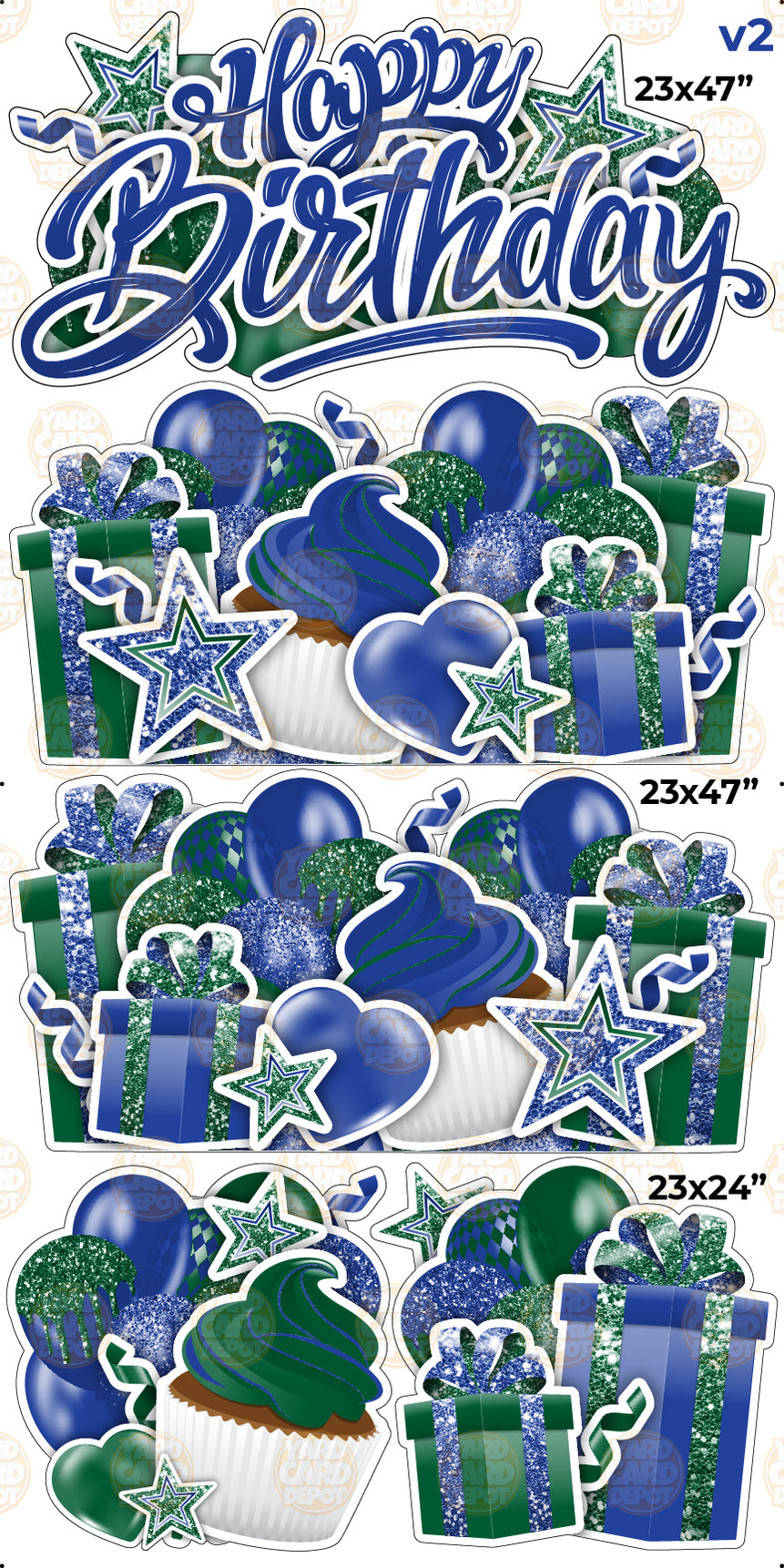 HBD EZ Sheet Set v2 - Dark Blue - Dark Green — Yard Card Depot LLC