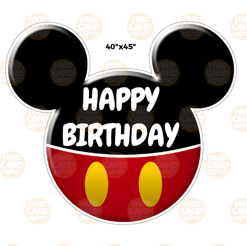 HALF SHEET Mickey HBD Inspired Burst — Yard Card Depot LLC