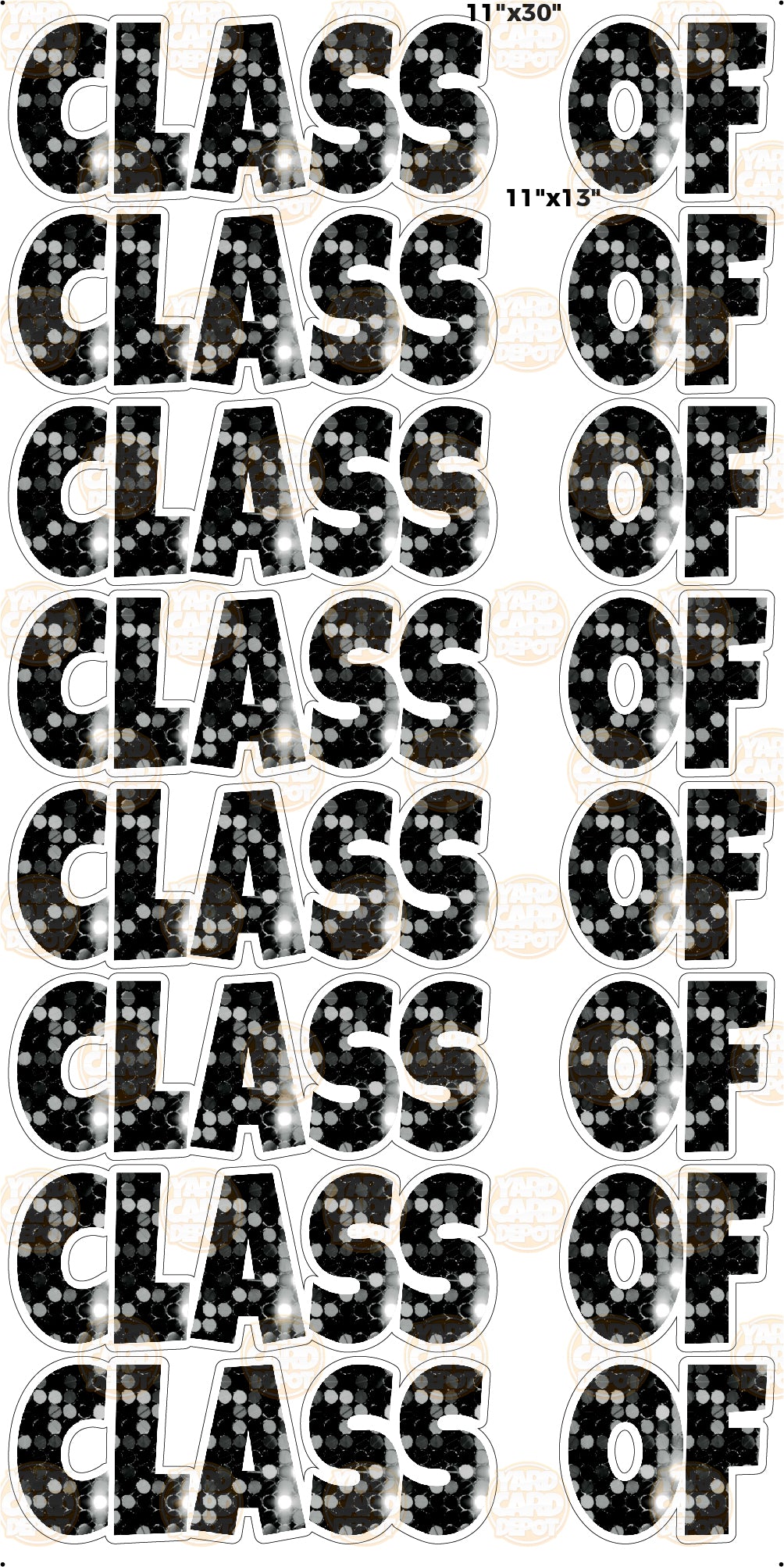 BZ “Class Of” 12in LG EZ Sets- Choose a Color — Yard Card Depot LLC